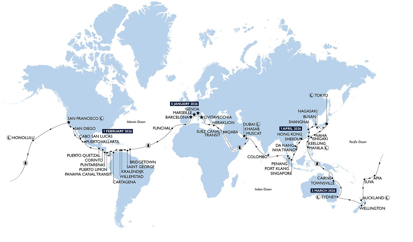 World Cruise 2026 - Cruzeiros pelo mundo 2026 | MSC Cruzeiros