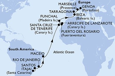 Itinerários das MSC Grand Voyages | MSC Cruzeiros